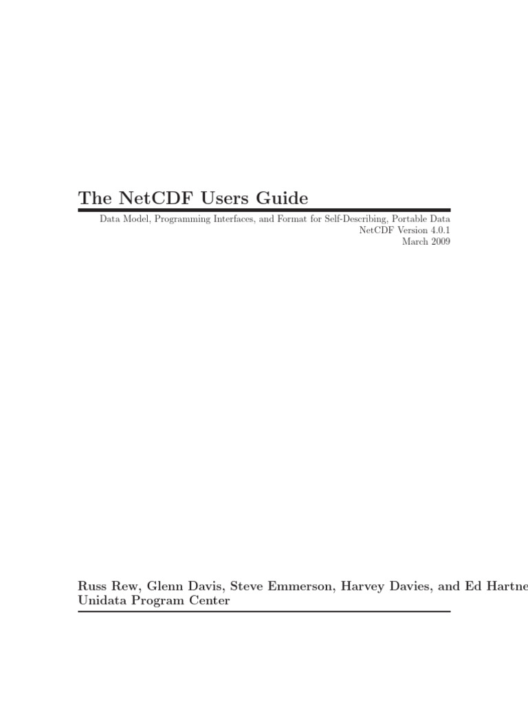 netcdf | PDF | Computer Engineering | Information Technology