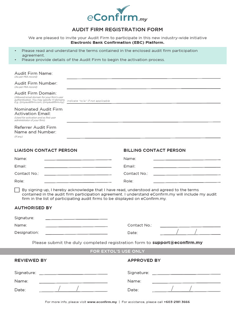 Audit Firm Participation Agreement and Registration Form | PDF | Breach ...
