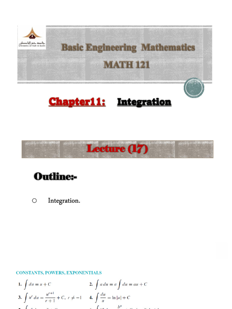 Integration Basics Lecture 17 | PDF