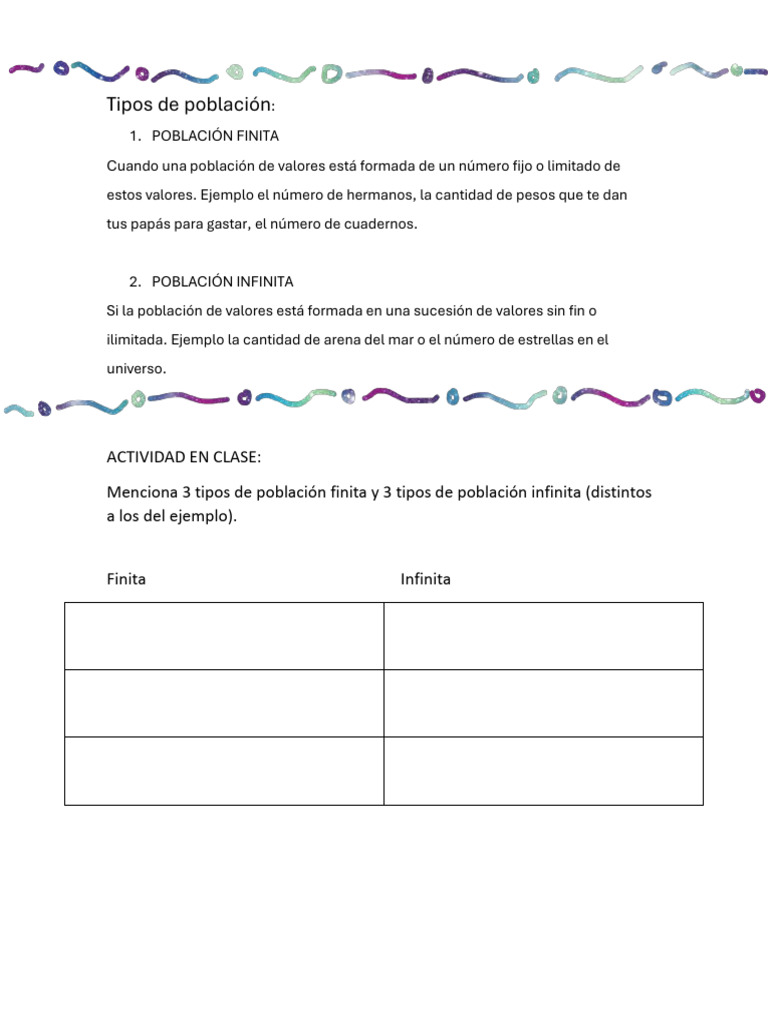 Tipos de Población: Finita e Infinita | PDF