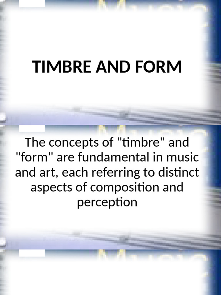 Understanding Timbre and Form in Music | PDF | Harmonic | Music Theory