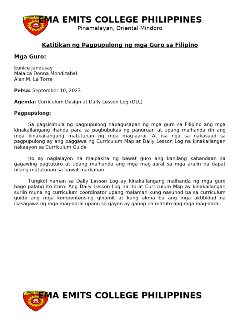 FilipinoMinutes 2023 | PDF