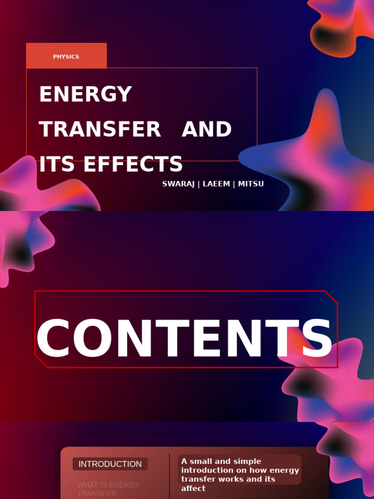 Physics Energy Transfer PPT | PDF | Climate Change | Energy Development