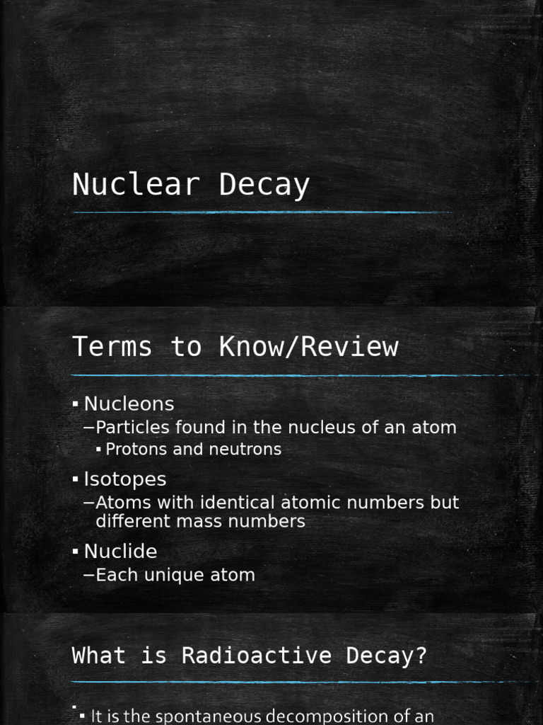 Radioactive Decay Notes | PDF