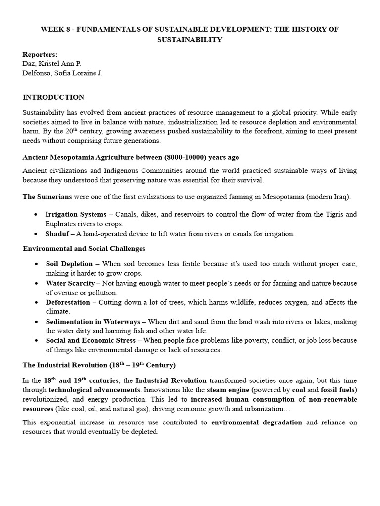 Environmental Science Week 8 Handouts 1 | PDF | Sustainability ...