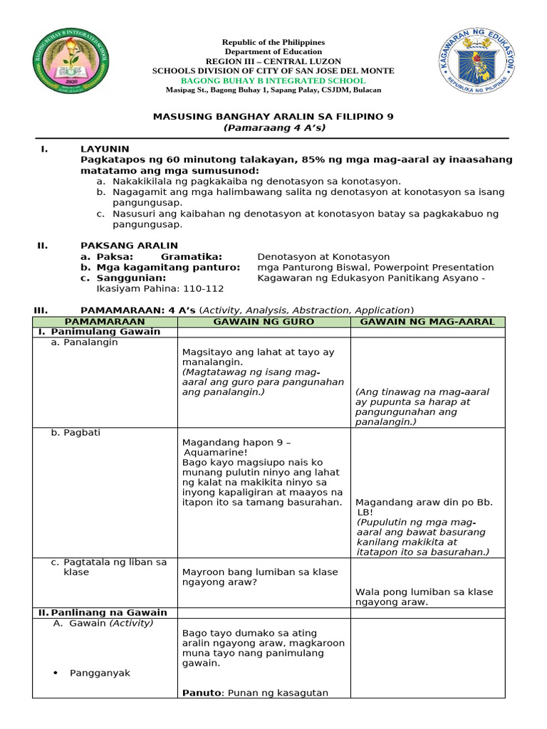 COT3 Wika - Denotasyon Konotasyon | PDF