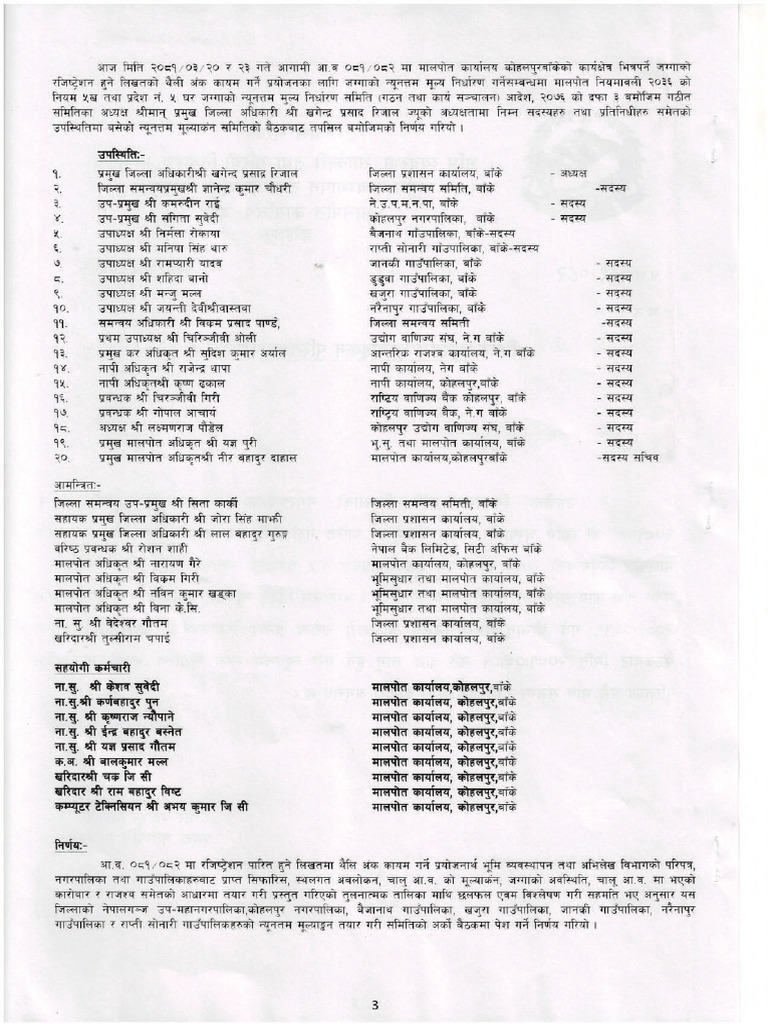 Malpot Rate Kohalpur 2081l82 | PDF