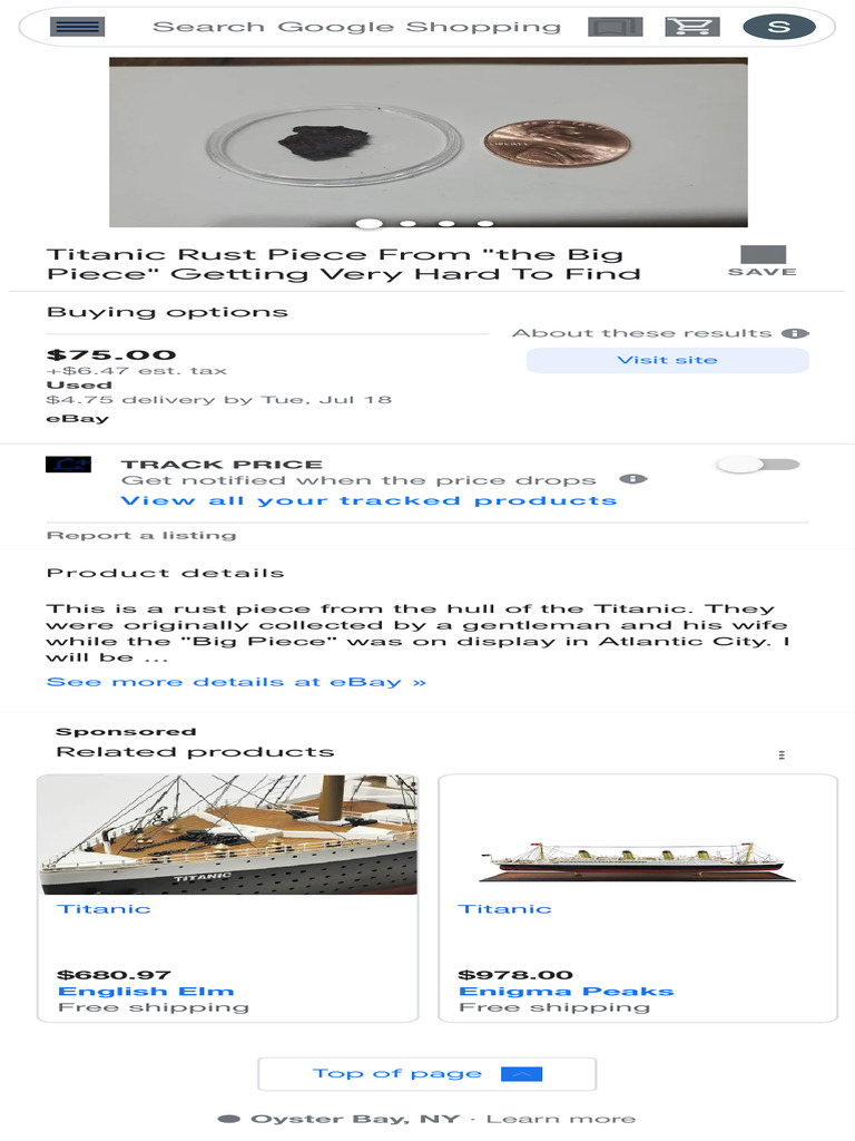 Titanic Rust Piece From the Big Piece Getting Very Hard To Find Google ...