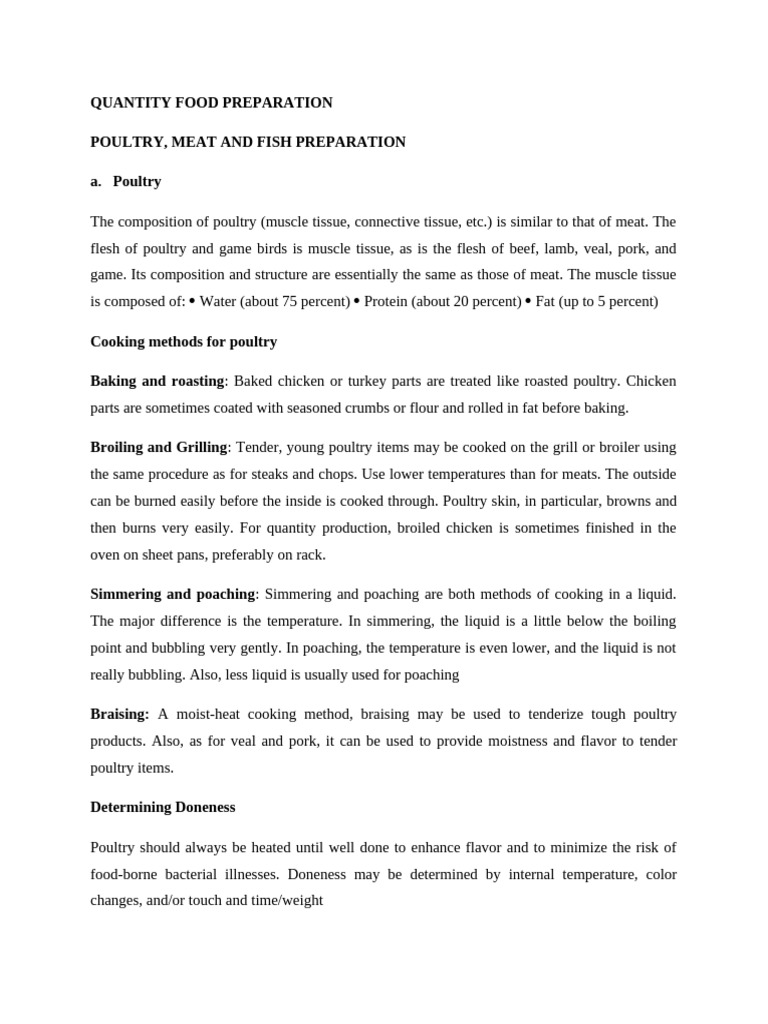 SEH301 Quantity Food Production | PDF | Grilling | Meat