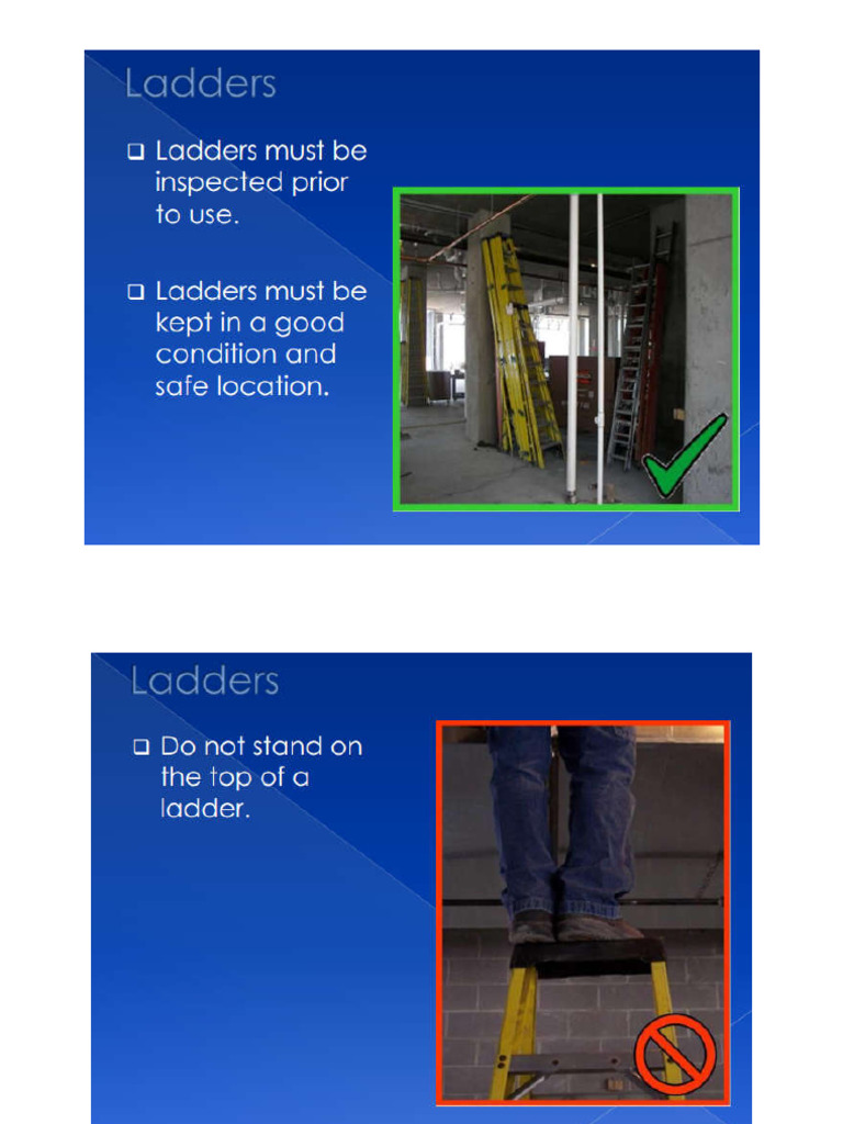 7-3 Safety, Ladders and Stairs Dr. Haytham | PDF
