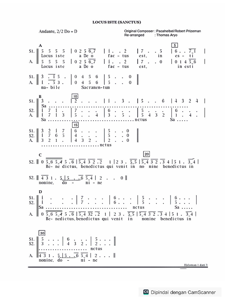 Locus Iste - Sanctus Libera | PDF