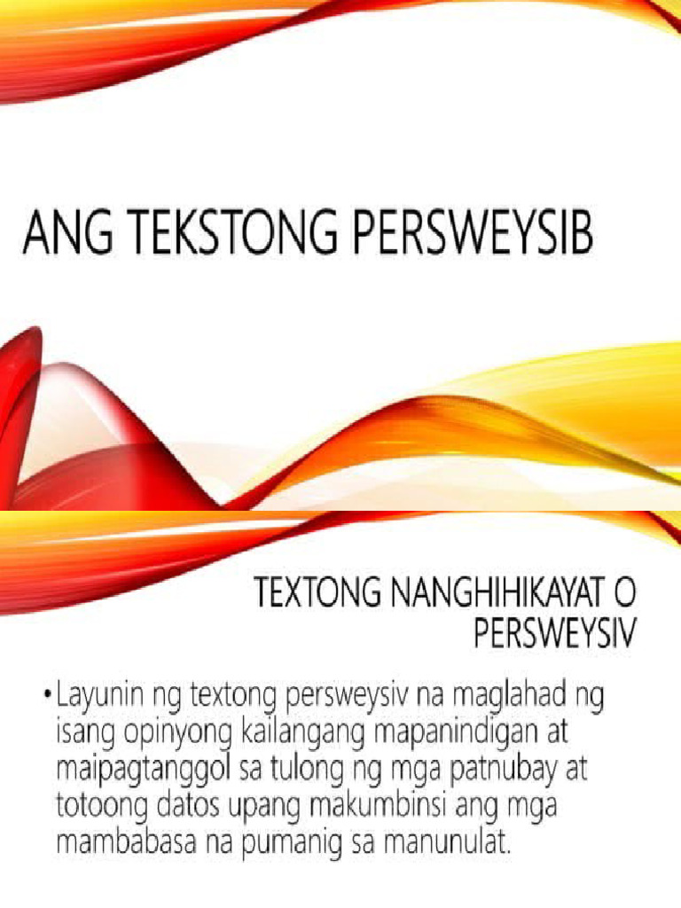 Tekstong Persuweysib | PDF