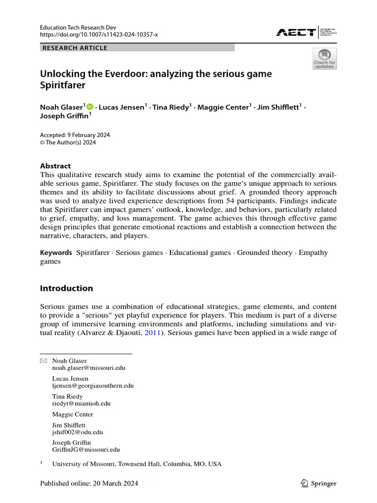 Unlocking The Everdoor Analyzing The Serious Game | PDF | Qualitative ...