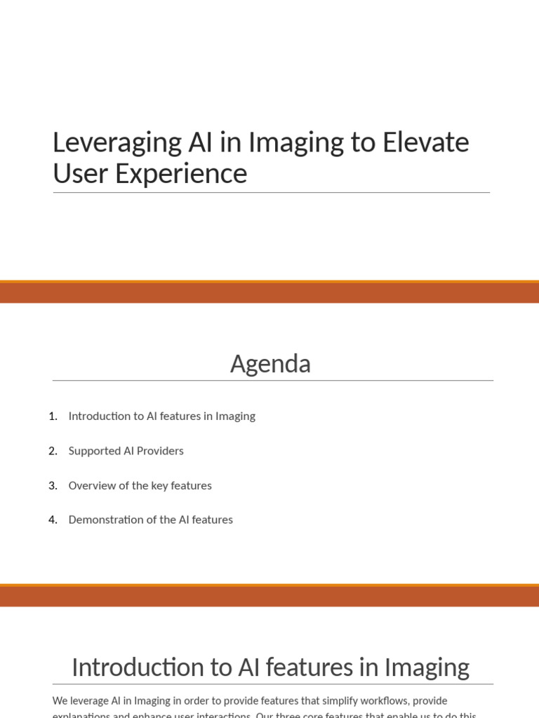 Leveraging AI in Imaging To Elevate User Experience 1 | PDF