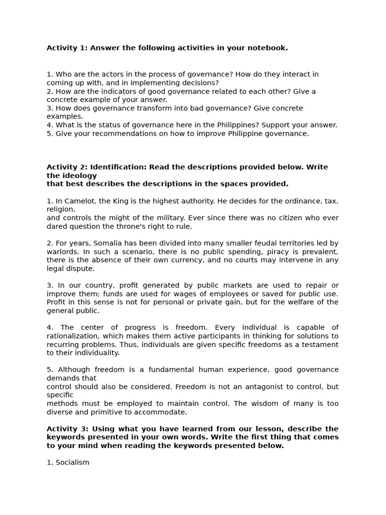 Phil Politics Activity | PDF