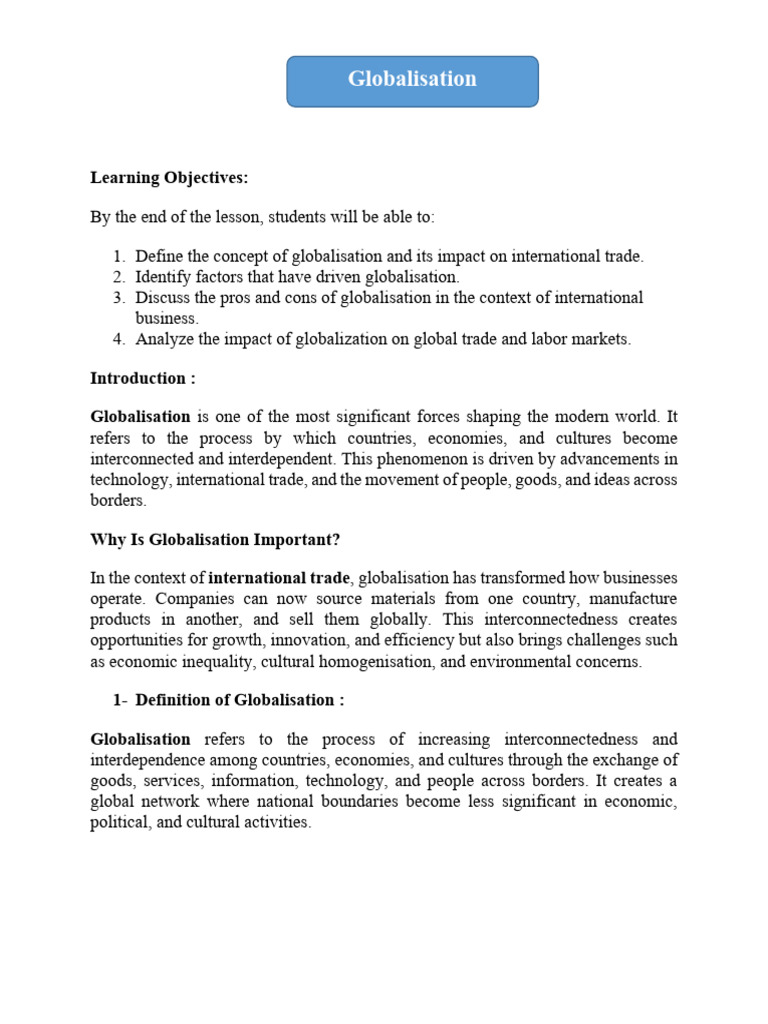 Chapter 6 Globalisation | PDF | Globalization | Artificial Intelligence