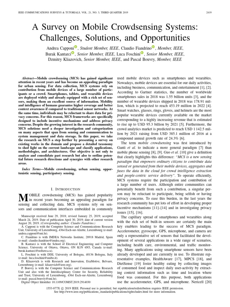 A_Survey_on_Mobile_Crowdsensing_Systems_Challenges_Solutions_and_Opportunities | PDF | Internet ...