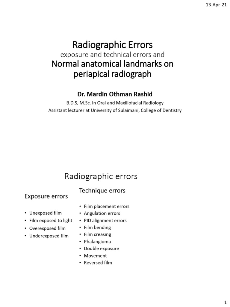 Radiographic Errors and Anatomical Structure | PDF | Dental Anatomy ...
