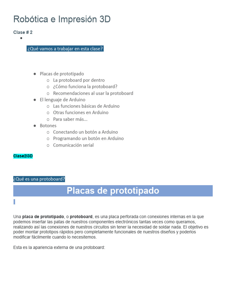 Uso de Protoboard y Arduino Básico | PDF | Arduino | Lenguaje de programación