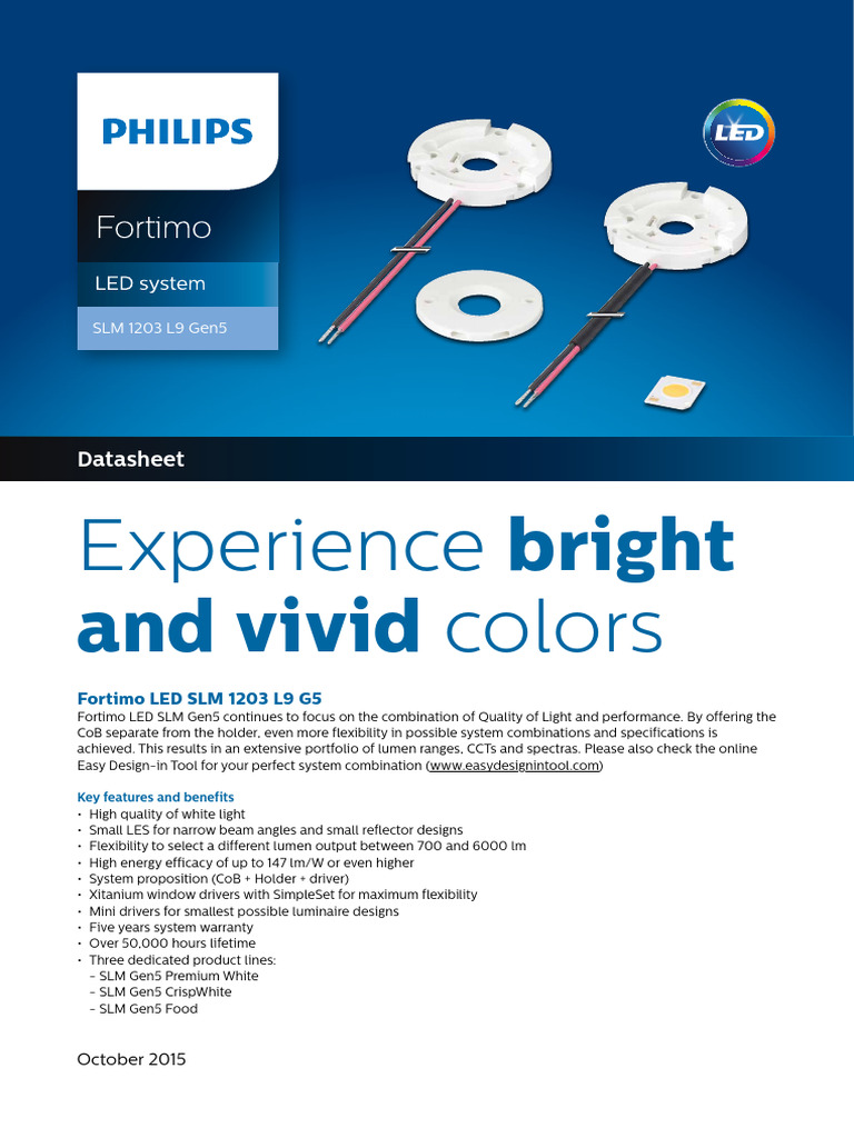 Datasheet Fortimo LED SLM 1203 L9 | PDF | Lighting | Electromagnetic Spectrum