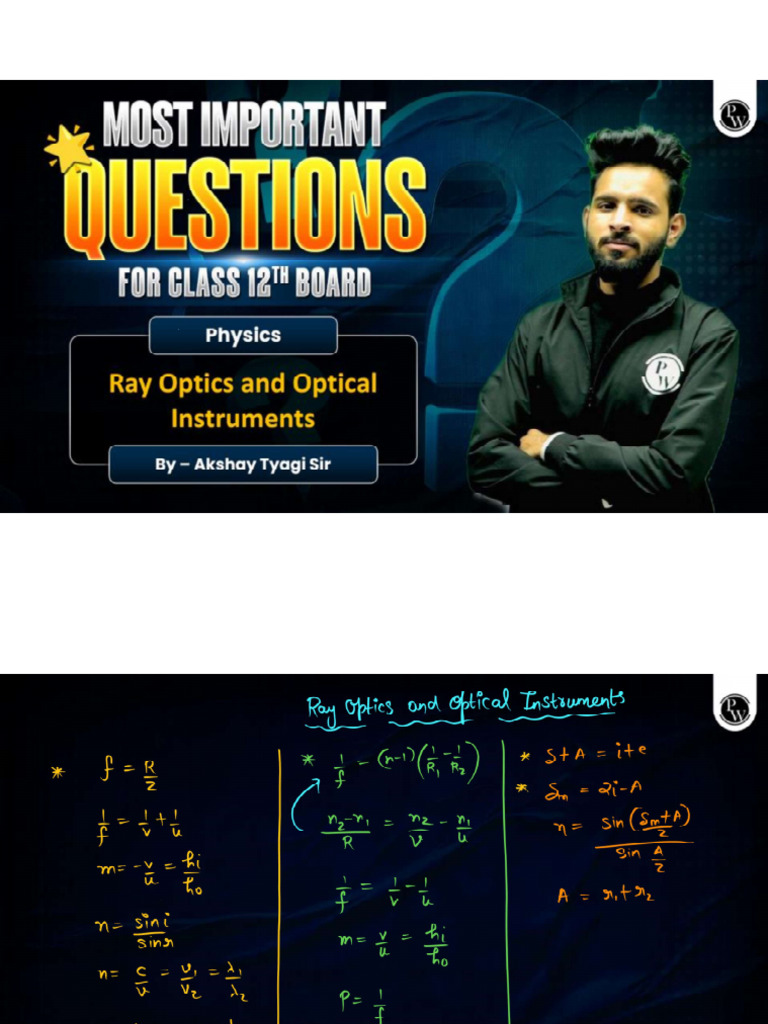 Physics Ray Optics | PDF