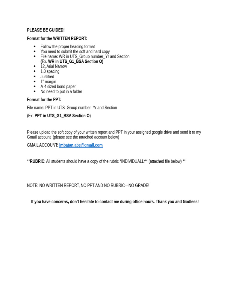 Report and PPT Submission Guidelines | PDF