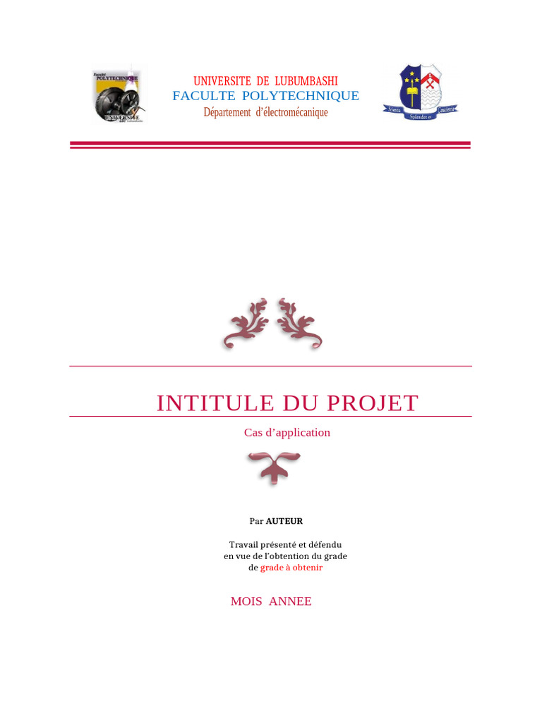 Template de Mémoire Universitaire | PDF