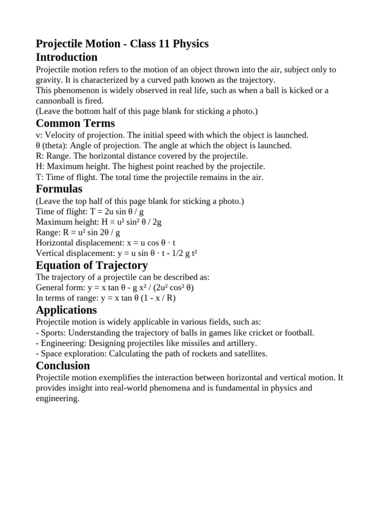 Projectile Motion Report Detailed | PDF