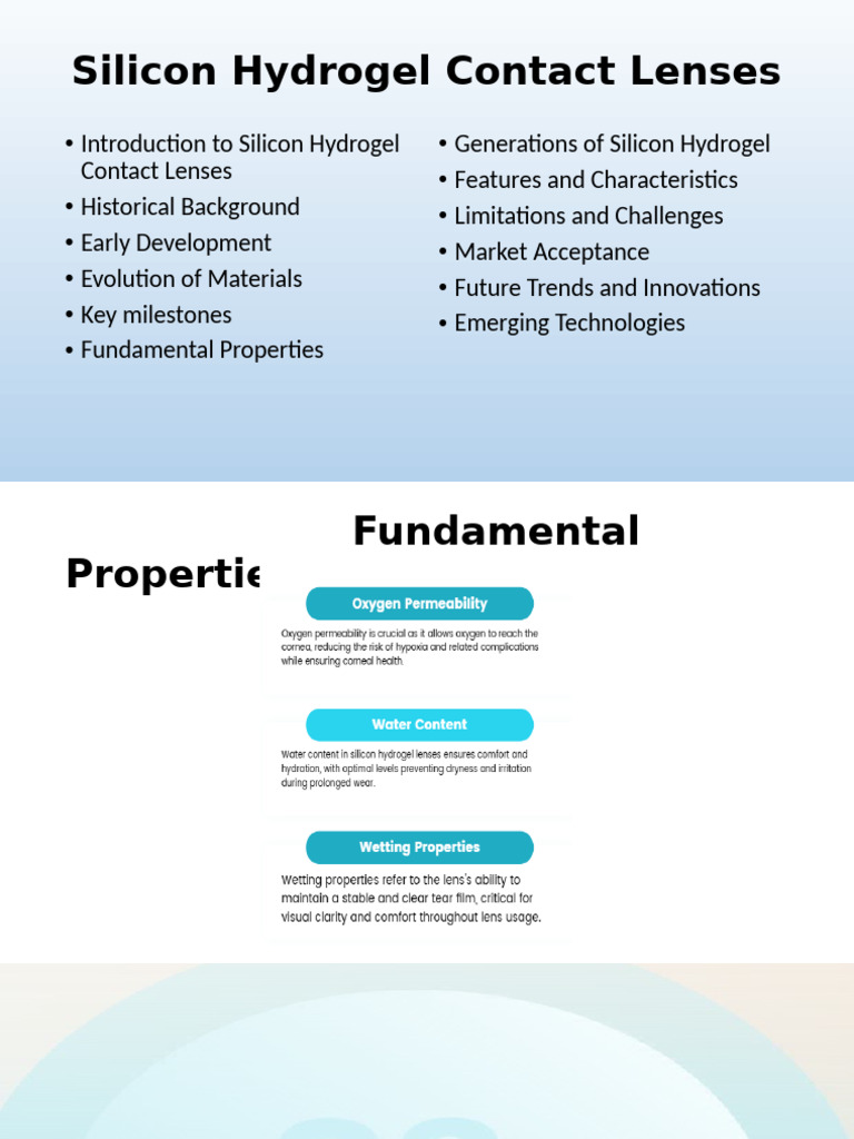 Silicon Hydrogel Contact Lens | PDF