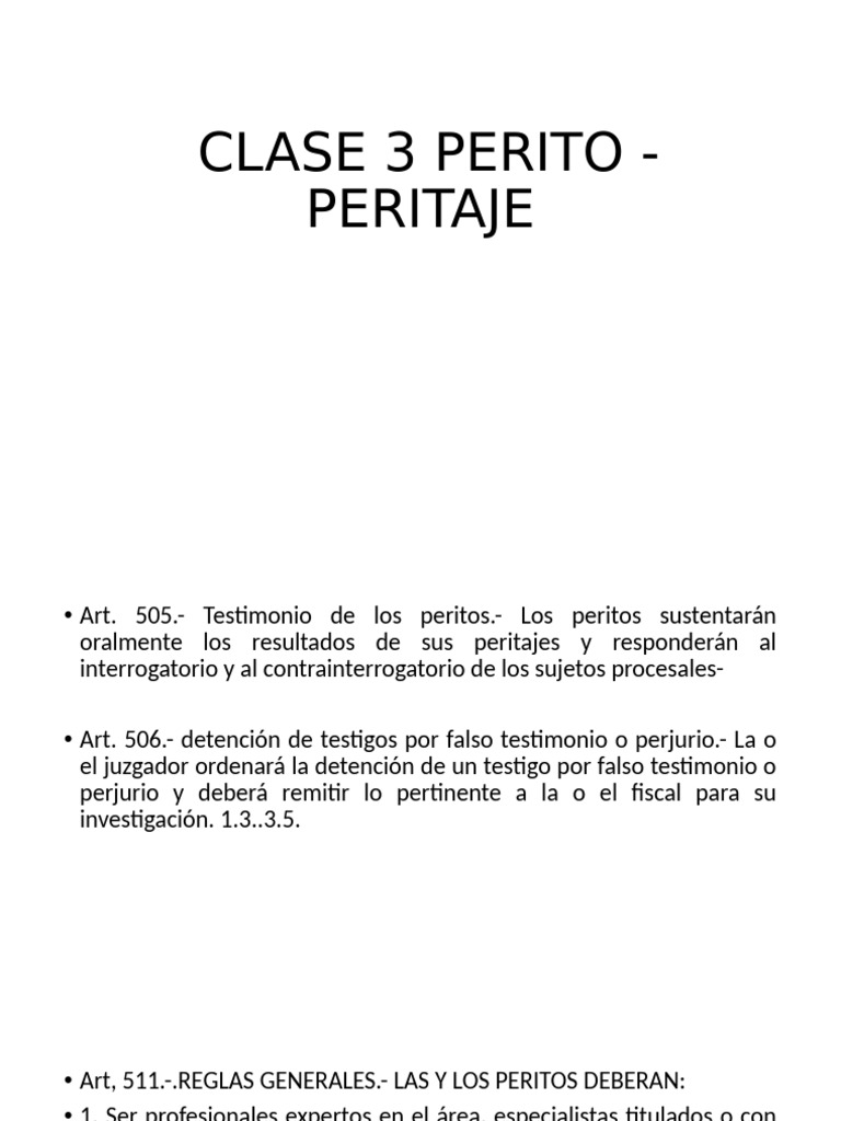 Normas para Peritos y Peritajes | PDF | Experto | Testigo experto