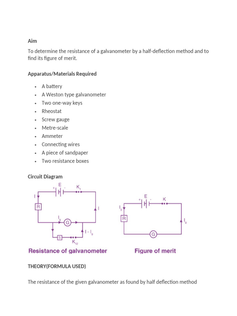 Xii Experiment-5 (Galvanometer) | PDF