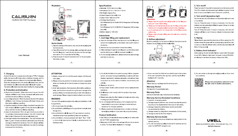 Caliburn Gk3 Tenet Pod System User Manual (CRC) | PDF