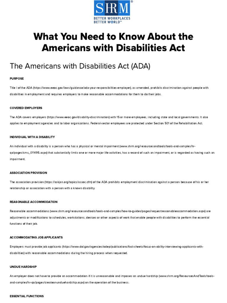 What You Need To Know About The Americans With Disabilities Act ...