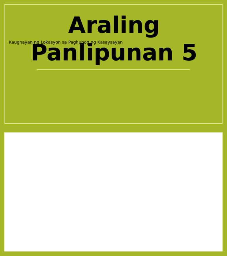 Aral. Pan 5 Week 1 | PDF