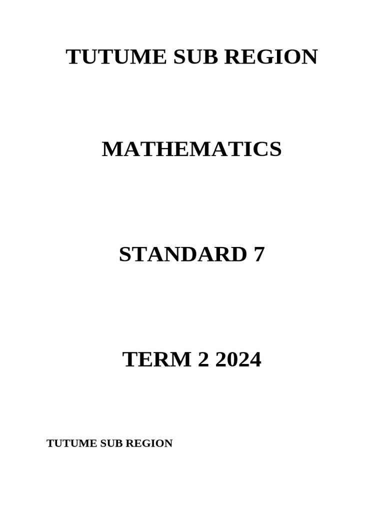 Grade 7 Math Questions Term 2 2024 | PDF | Mathematics