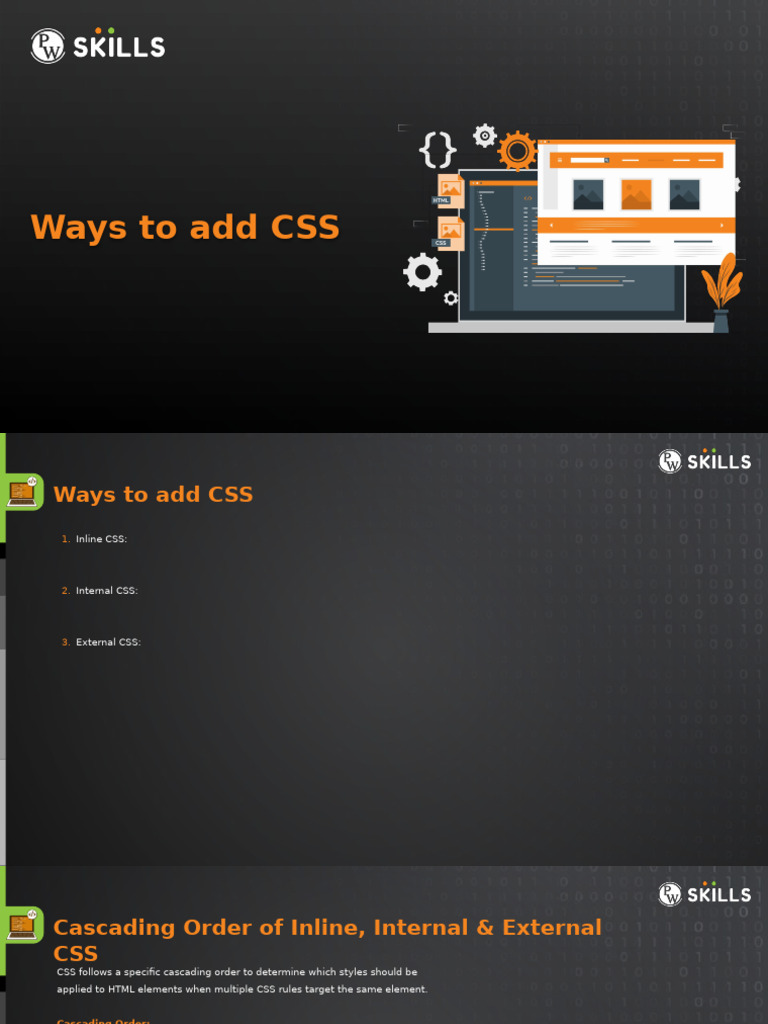 Ways To Add CSS | PDF