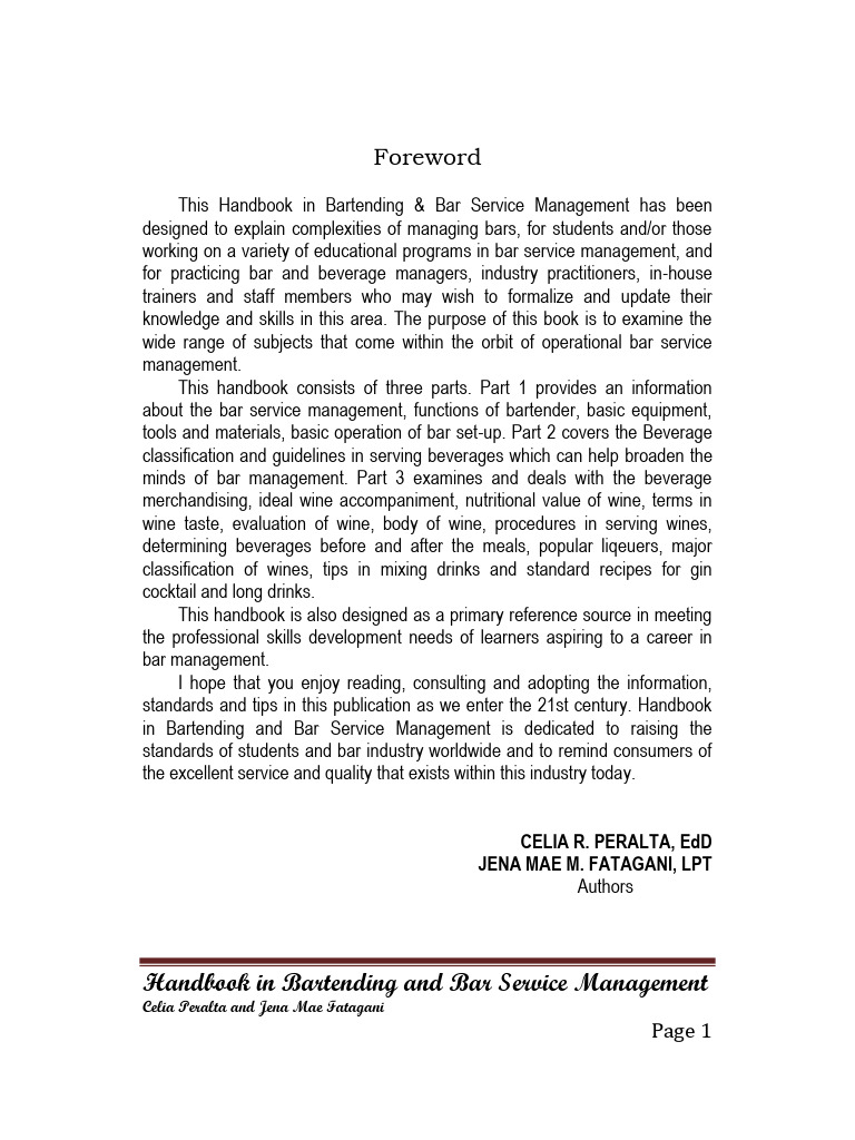 Module in Bar Service and Bartending | PDF | Alcoholic Beverages | Drink