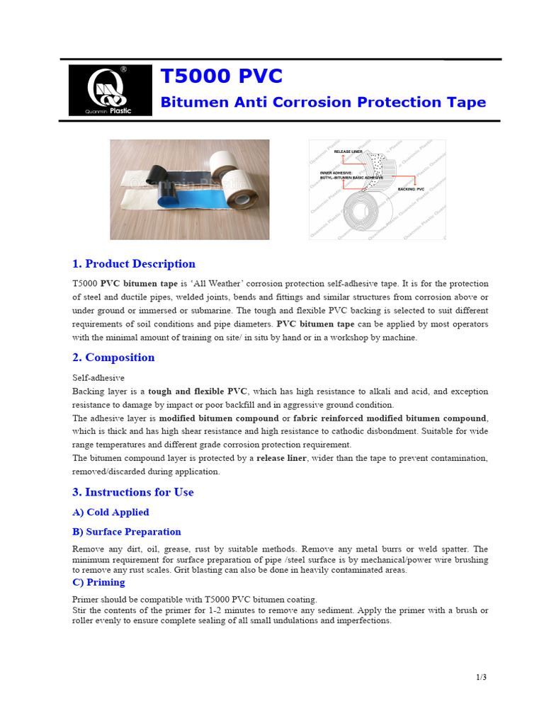 PVC-Bitumen-AntiCorrosion-Protection-Tape | PDF | Corrosion | Pipe ...