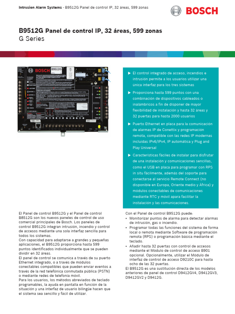 B9512G_Data_sheet_esES_18617768075 | PDF | Contraseña | Software de la ...