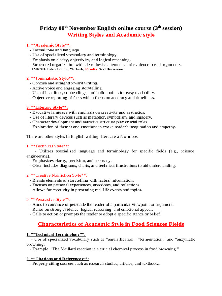 Writing Styles and Academic Style | PDF | Citation | Science