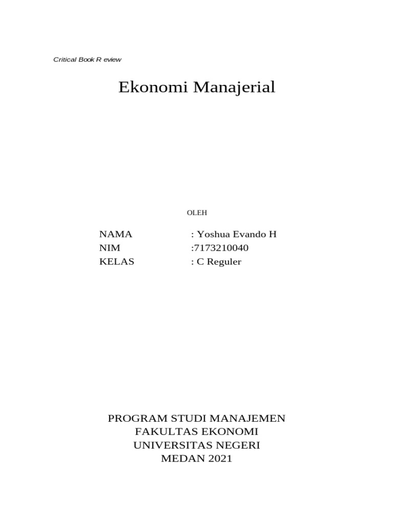 CBR ekonomi manajerial Yoshua Evando H | PDF