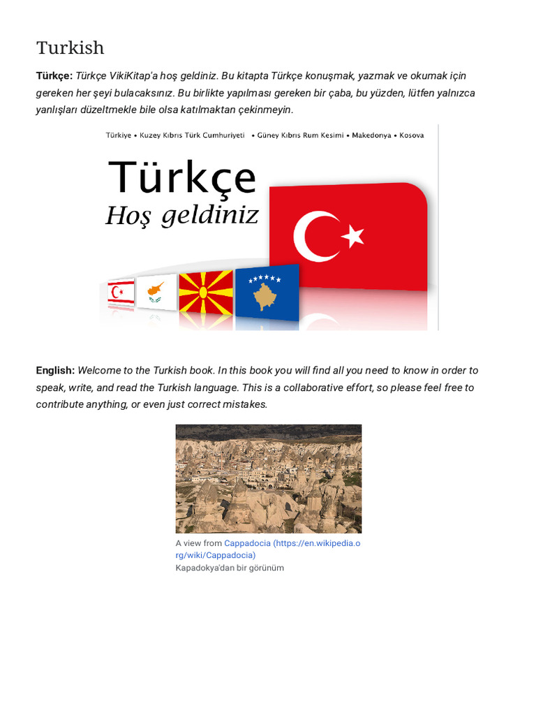 Turkish - Wikibooks, Open Books For An Open World | PDF