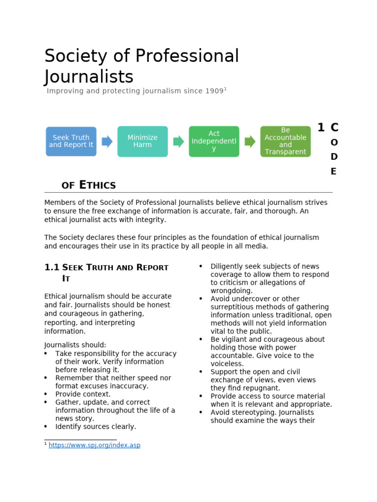 SPJ Code of Ethics for Journalists | PDF | Journalism | Human Communication