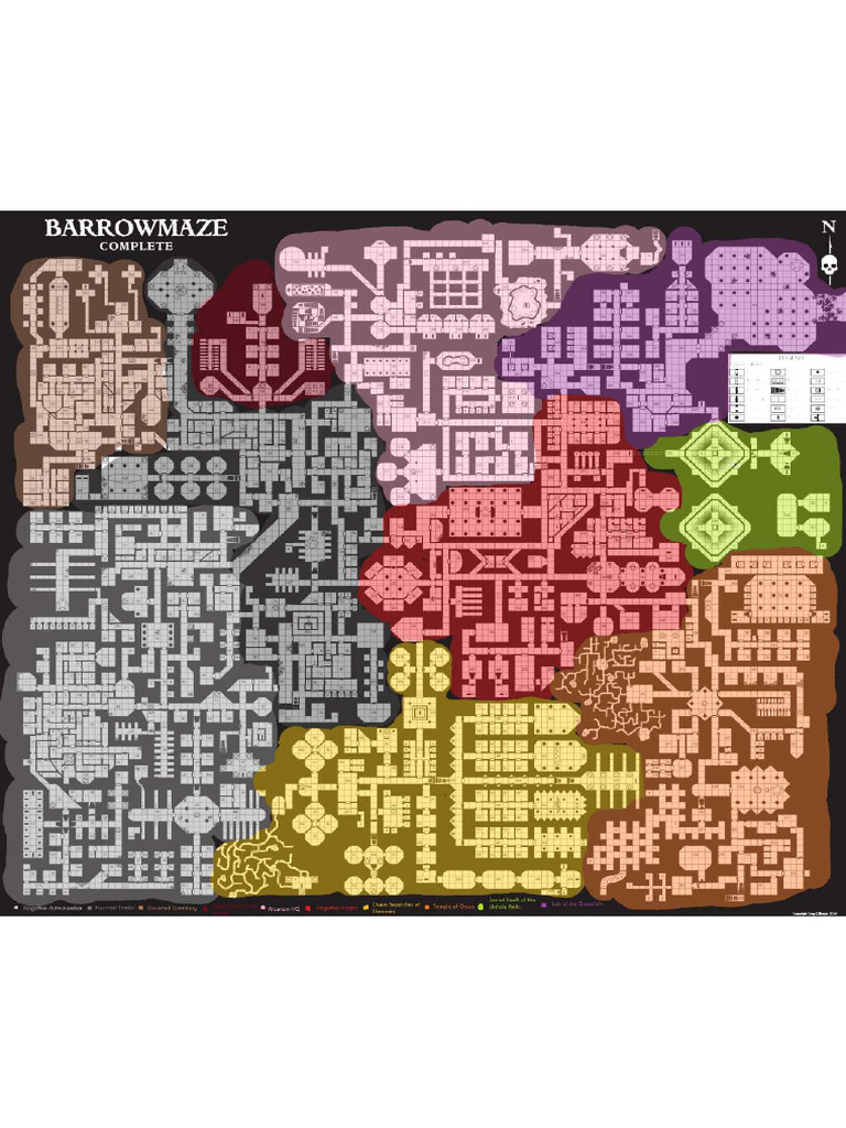 962983-Map, Maze, Barrowmaze Map With Zones | PDF