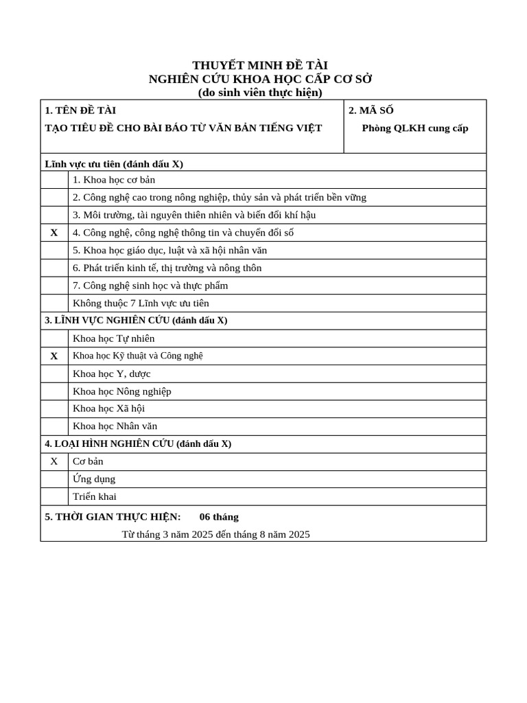 03_Mau Thuyet minh_de tai SV 2025_CLC | PDF