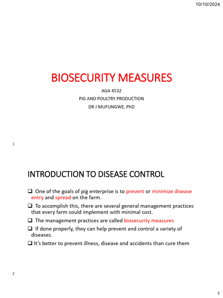 Pig and Poultry Biosecurity Guide | PDF | Quarantine | Pig