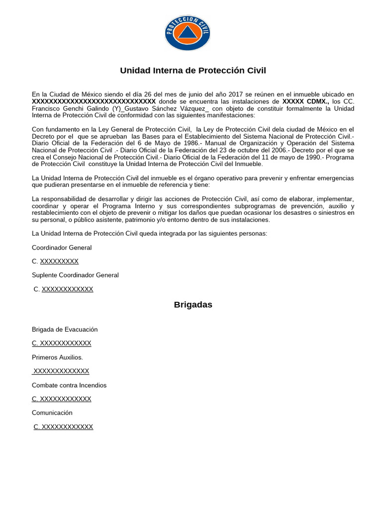 MACHOTE Acta Proteccion Civil | PDF | Defensa Civil | Gobierno