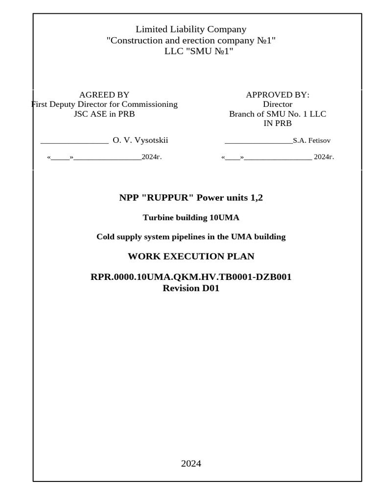 Construction Work Execution Plan | PDF