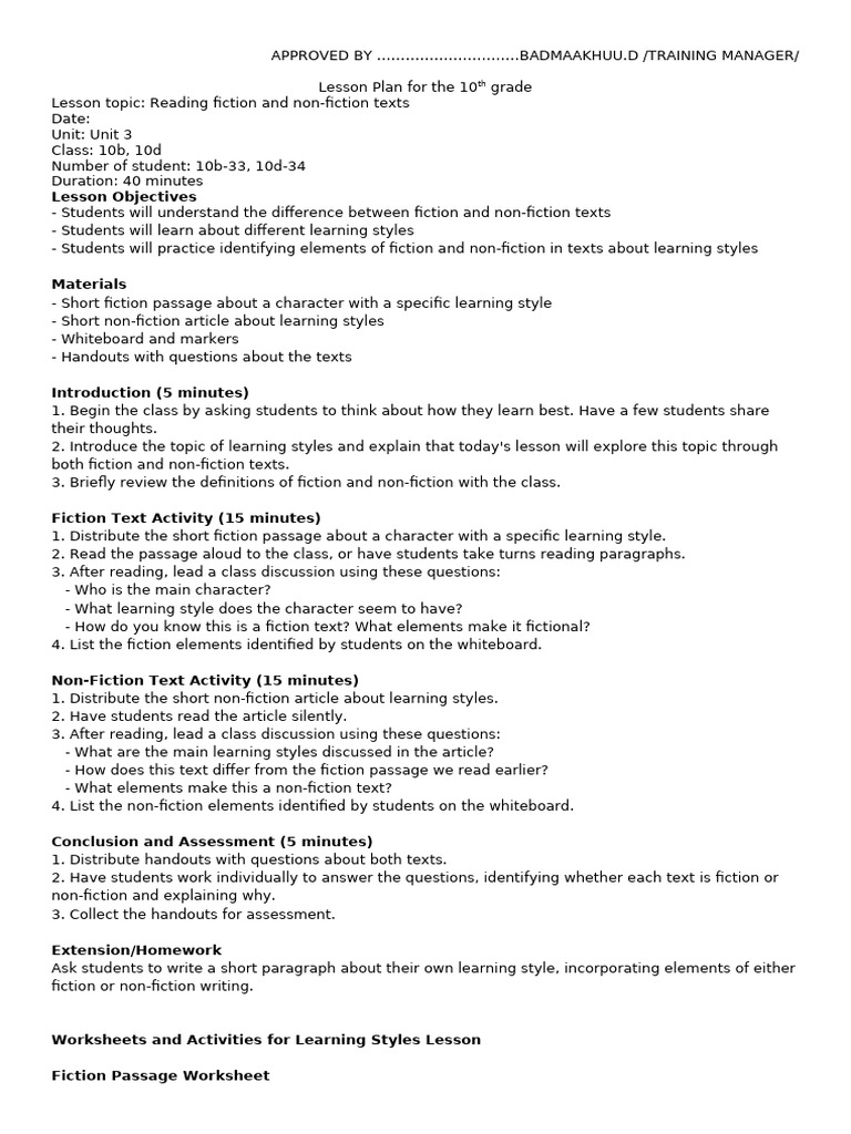 Grade 10 Lesson Plan-Unit 3 | PDF | Malala Yousafzai | Learning Styles
