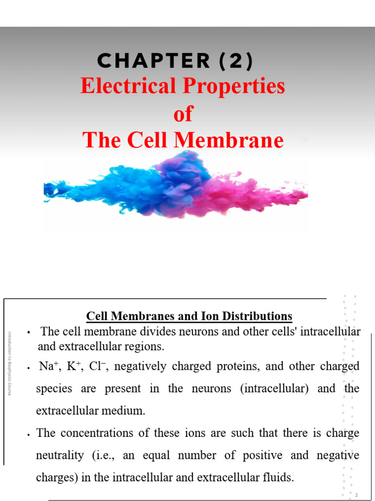 Chapter 2 Part (1) | PDF | Cell Membrane | Ion Channel